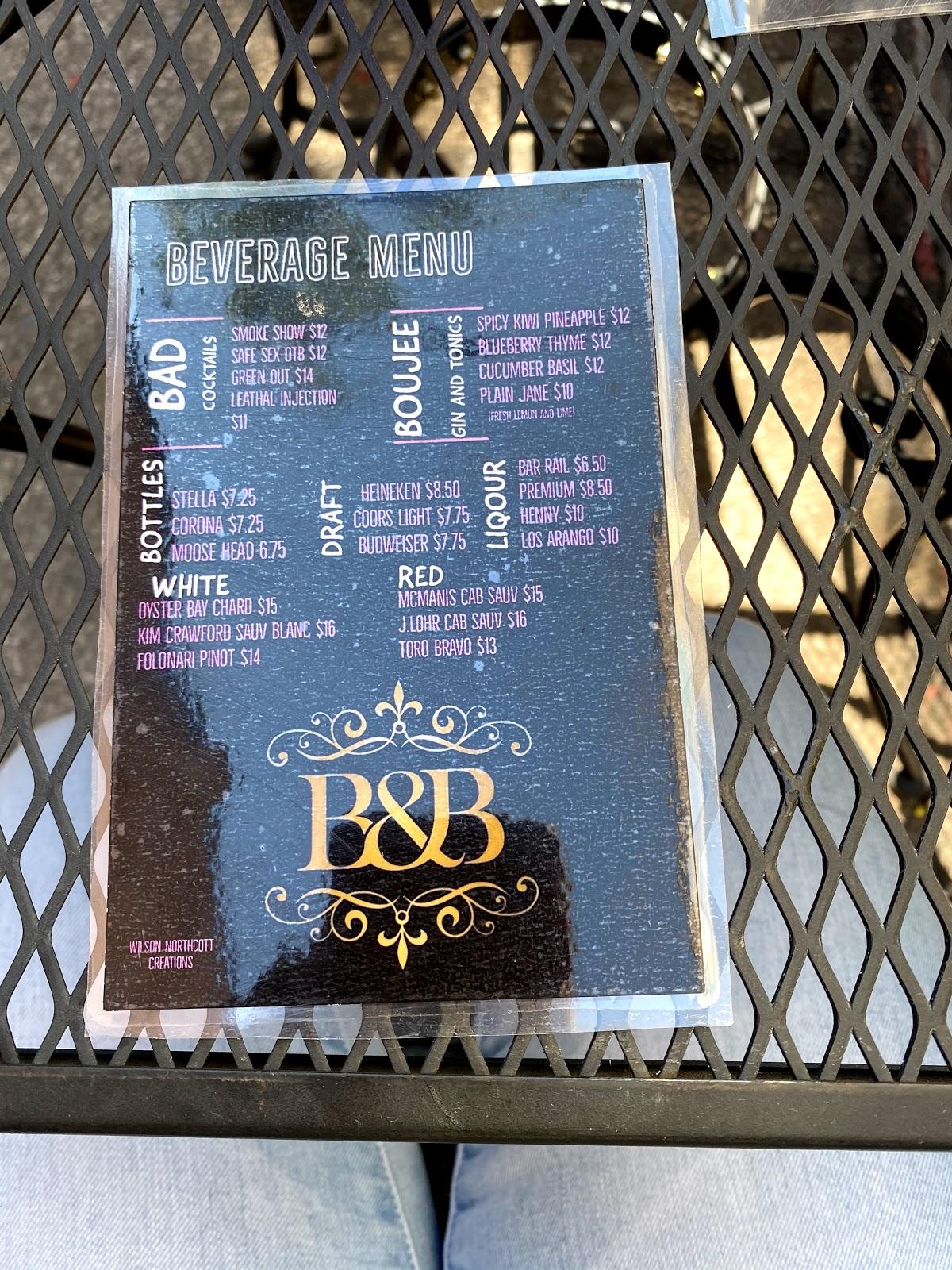 Menu at Bad and Boujee pub & bar, Hamilton