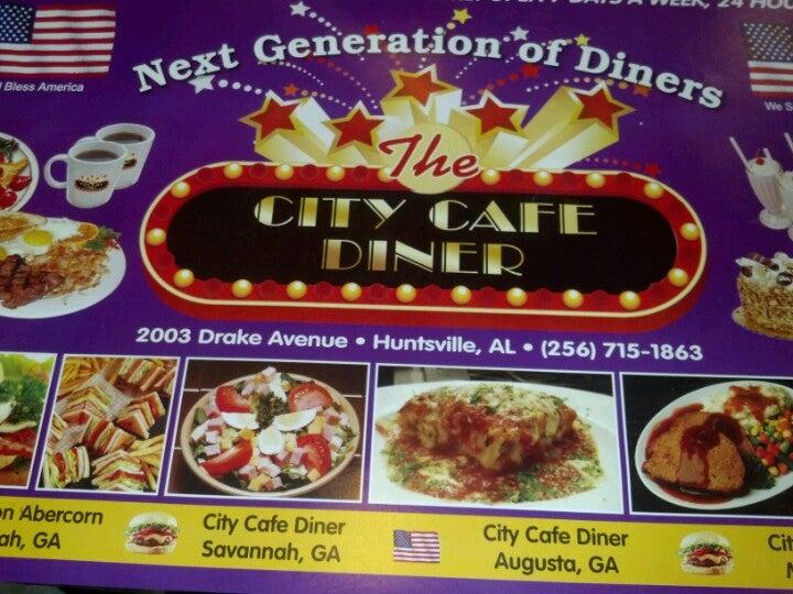 Menu at City Cafe Diner, Huntsville, Drake Ave SW