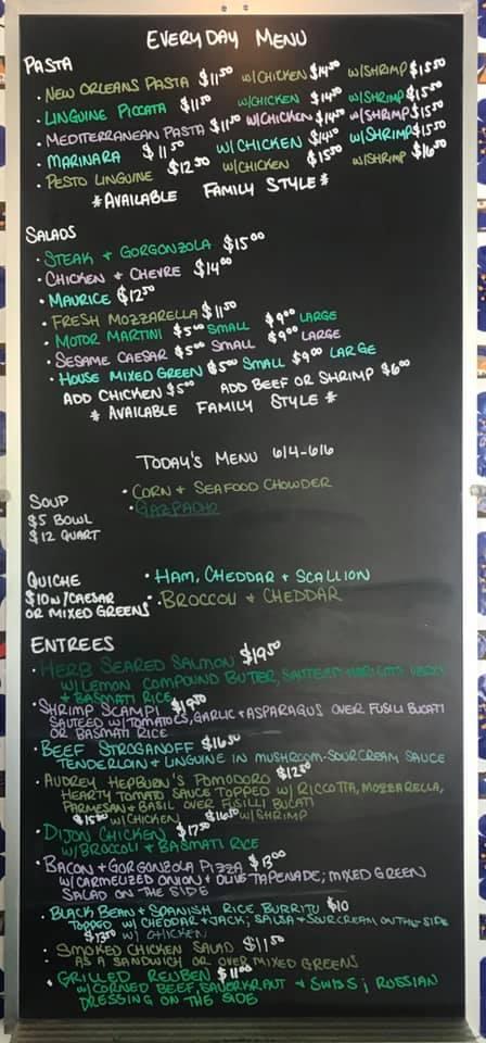 Menu at Dish restaurant, Detroit