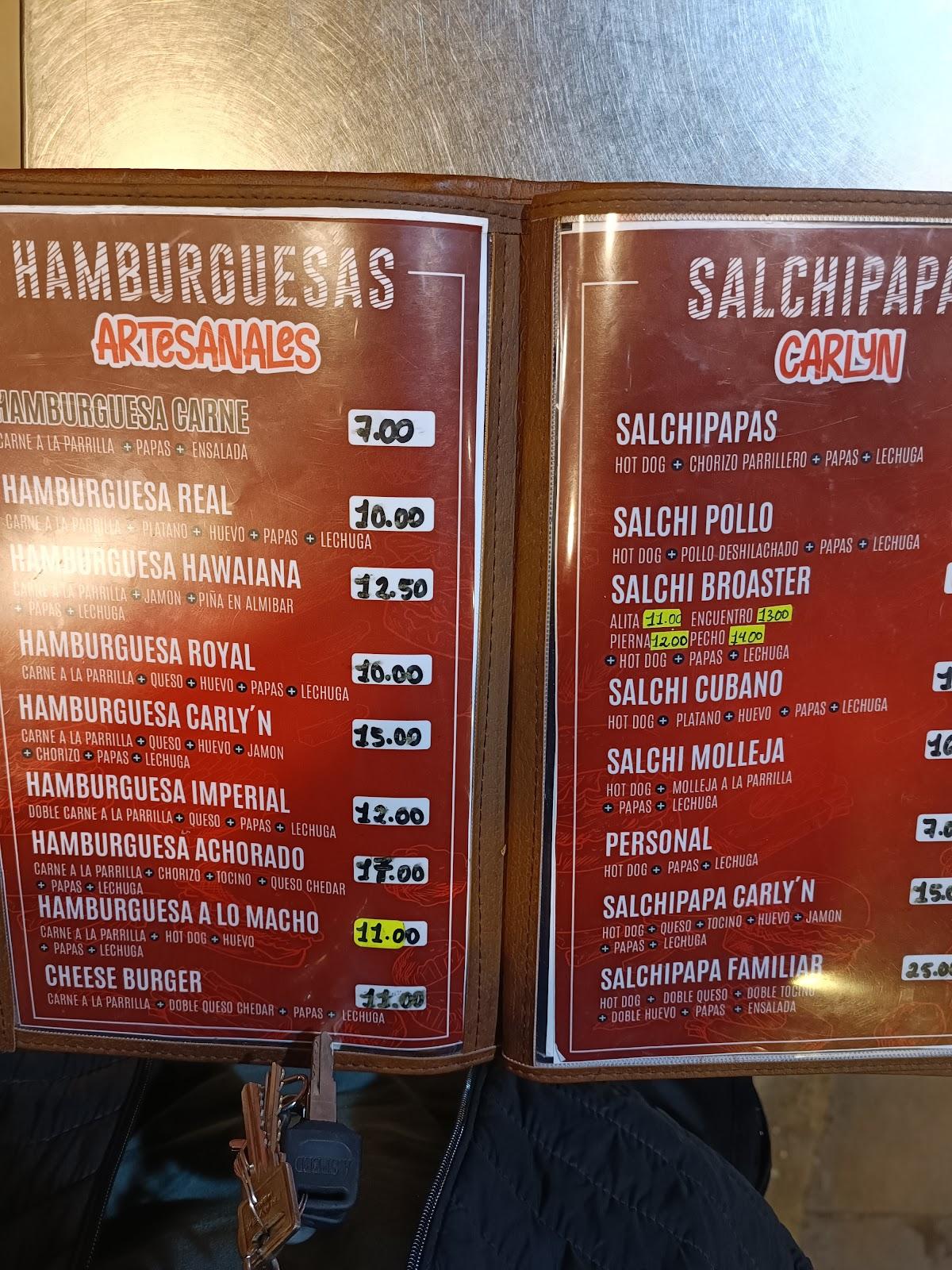 Menu at Don Carly'n restaurant, Rimac