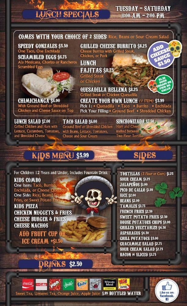 Menu at El Catrín Mexican Grill restaurant, Middleburg