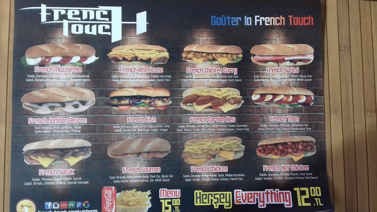 Menu at French Touch Sandwicherie, Istanbul