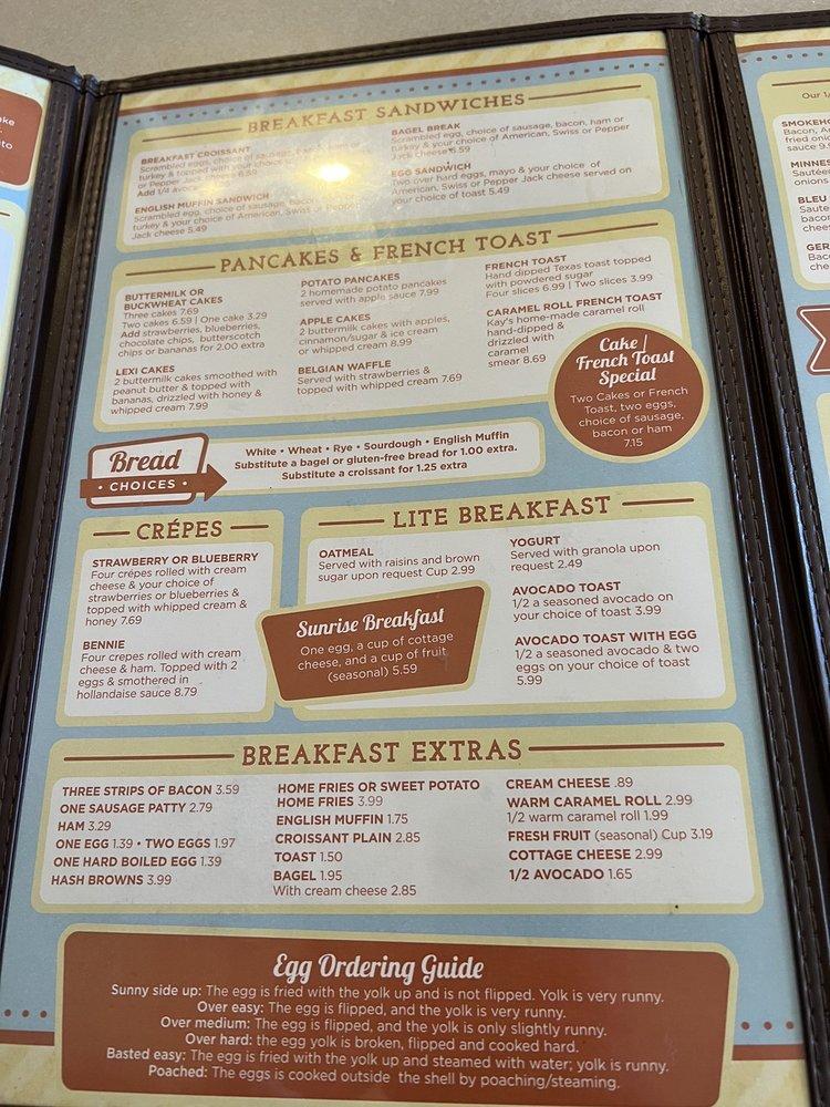 Menu at Kay's Kitchen restaurant, Saint Joseph