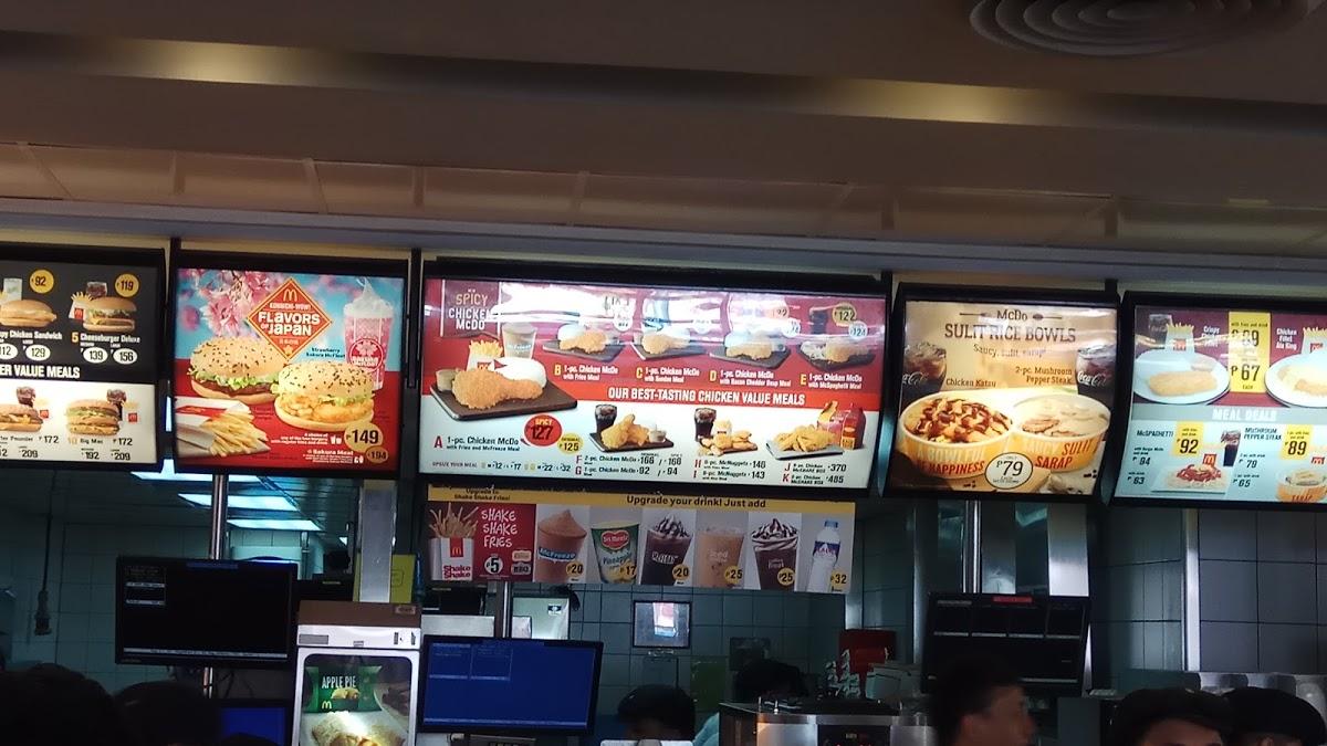 Carta del restaurante McDonald's, Tarlac, Romulo Blvd