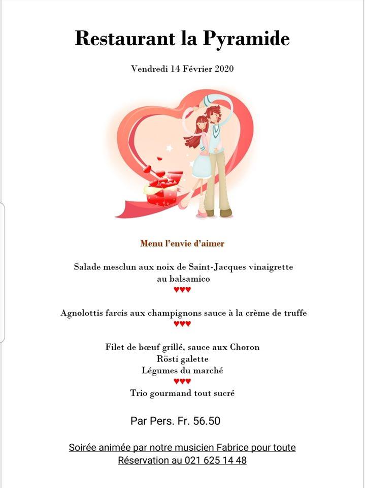 Menu at Restaurant La Pyramide, Lausanne
