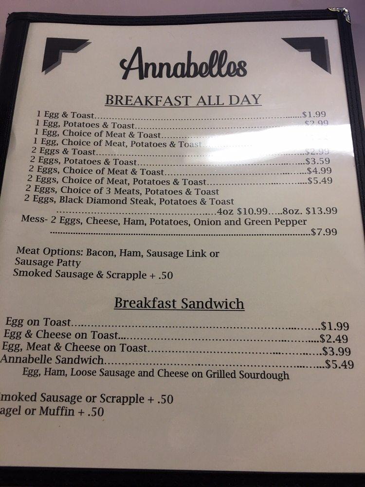 Carta de Annabelle’s restaurant llc, Edgewood