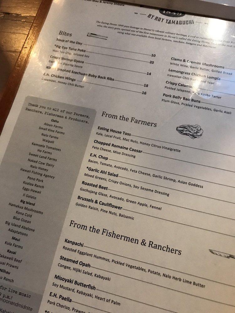 Menu at Eating House 1849 Waikiki - International Market Place ...