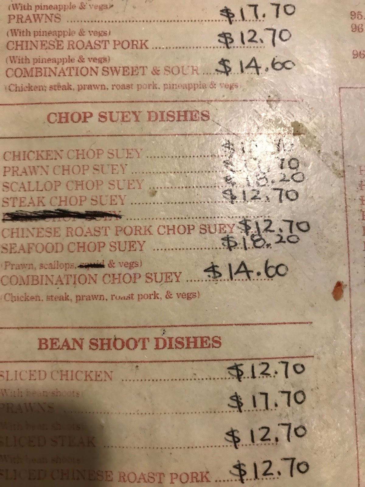 Menu at Hong Kong City Chinese Restaurant, Wendouree