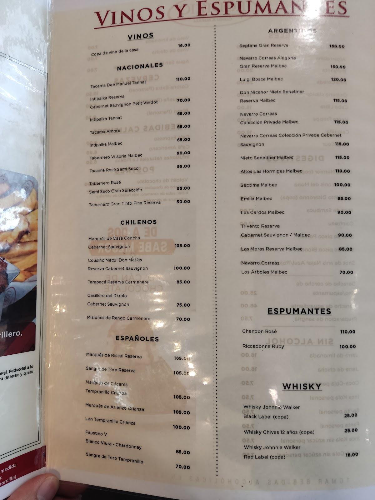 Carta del restaurante Rodizio, La Molina, Av. Aviación 4555 Urb. Higuereta