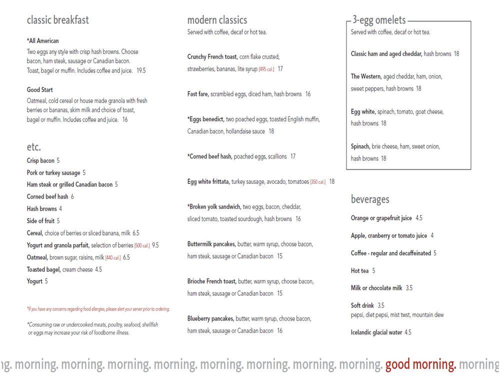 Menu at Bistro 33 & Lakeside Solarium restaurant, Indianapolis, River ...