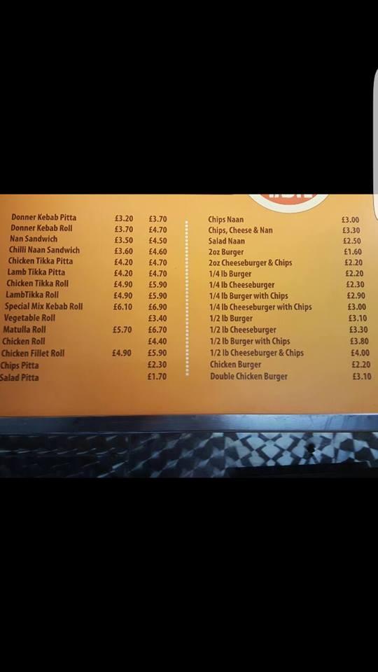 Menu at Curry Cottage restaurant, Peterborough
