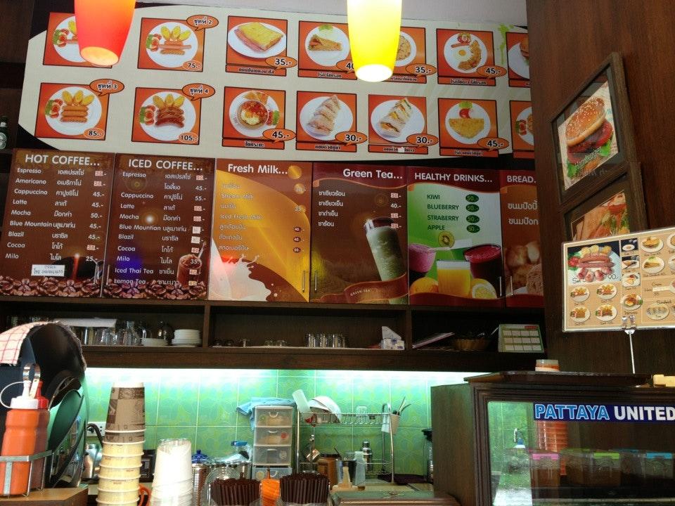 Menu at Mika Cafe, Pattaya City