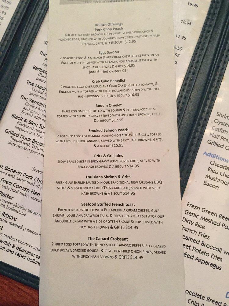 Menu at Parrain's Seafood Restaurant, Baton Rouge
