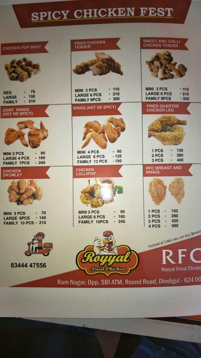 Menu at Rfc, Dindigul