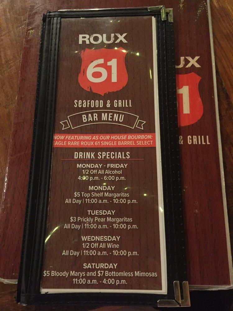 Menu at Roux 61 Seafood & Grill restaurant, Baton Rouge