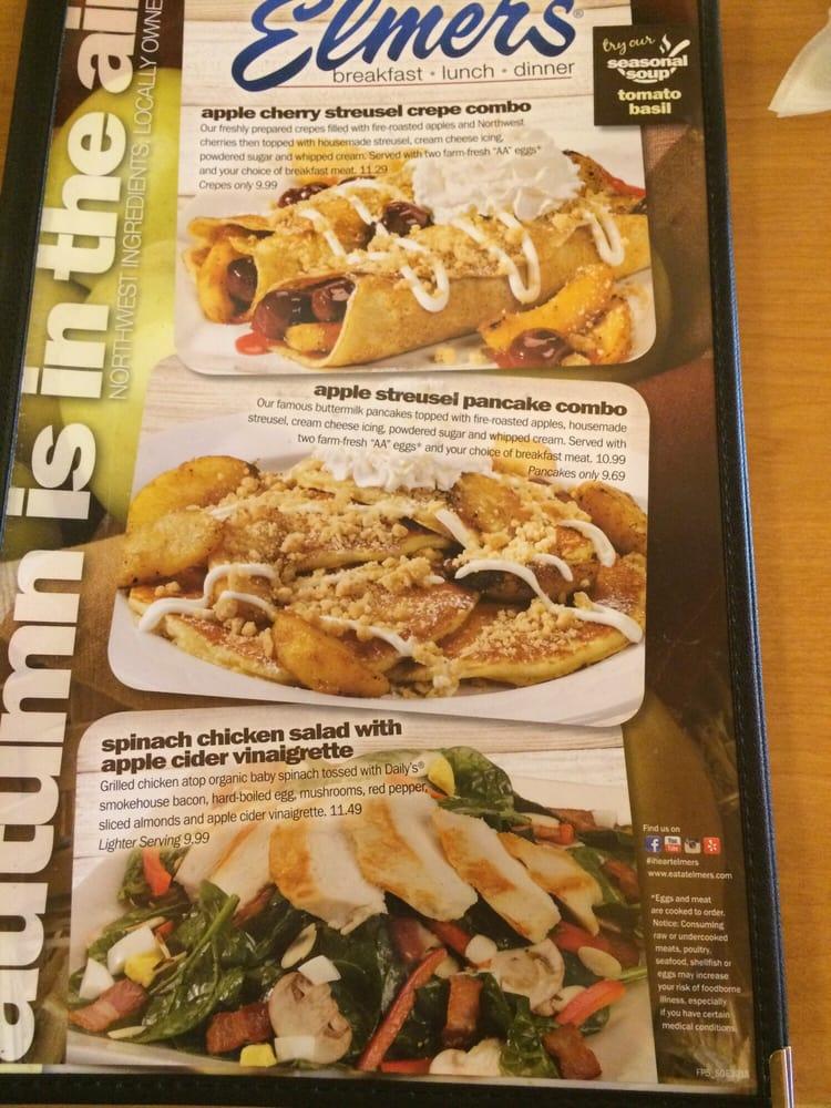 Menu at Elmer's Restaurant (Grants Pass, OR), Grants Pass
