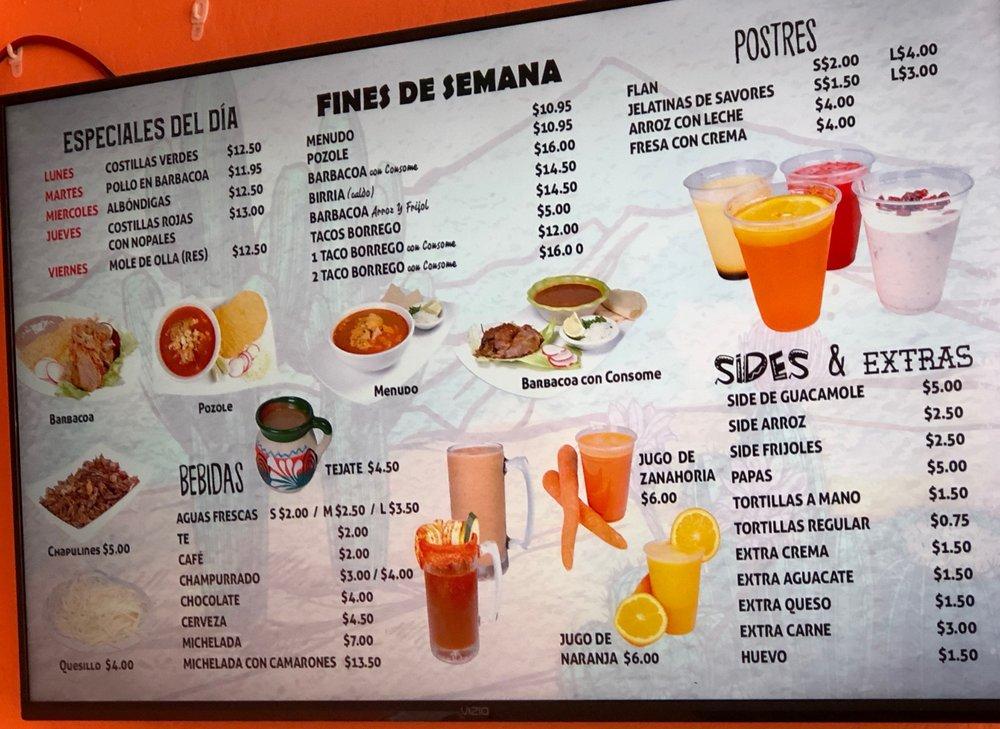 Menu at Taqueria Las Pencas #1 restaurant, South San Francisco, 319 ...