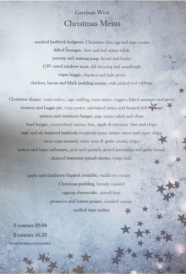 Menu at Garrison West pub & bar, Fort William
