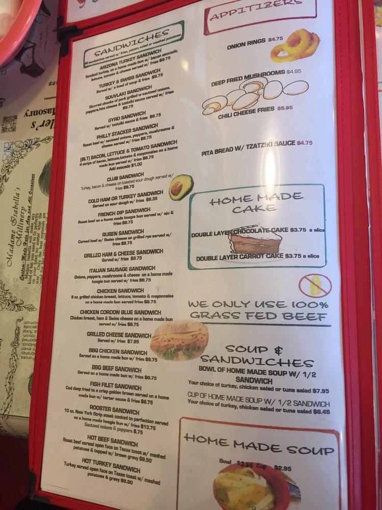 Menu at Red Rooster Cafe, Denver, Washington St
