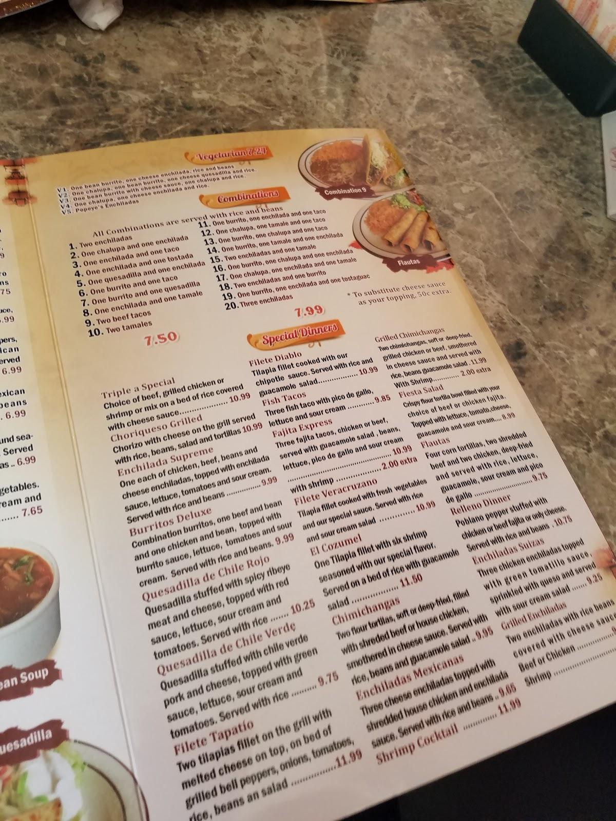 Menu at Señor Salsa restaurant, Skiatook, W Rogers Blvd