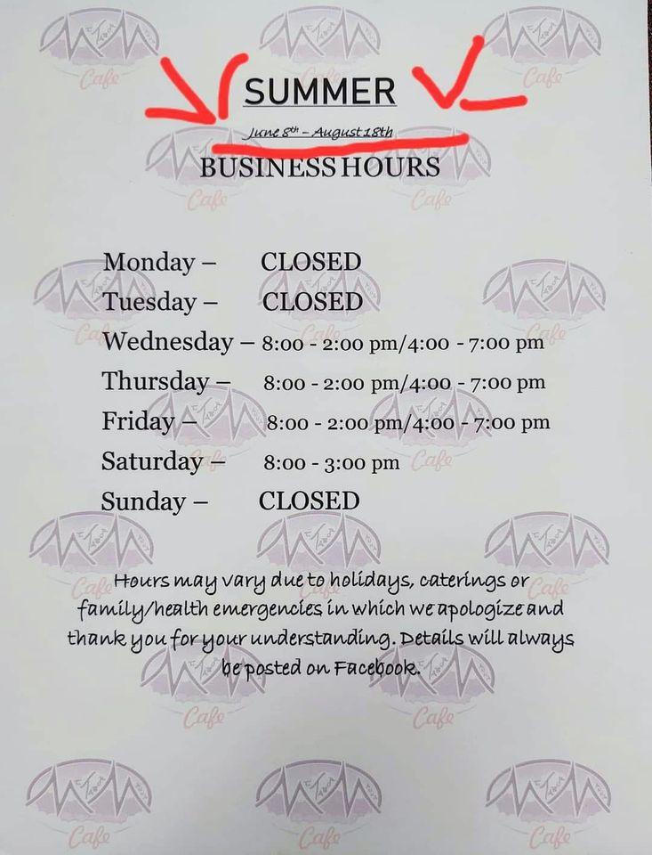 Menu at Mt. Tabor Manna Cafe', Tabor City