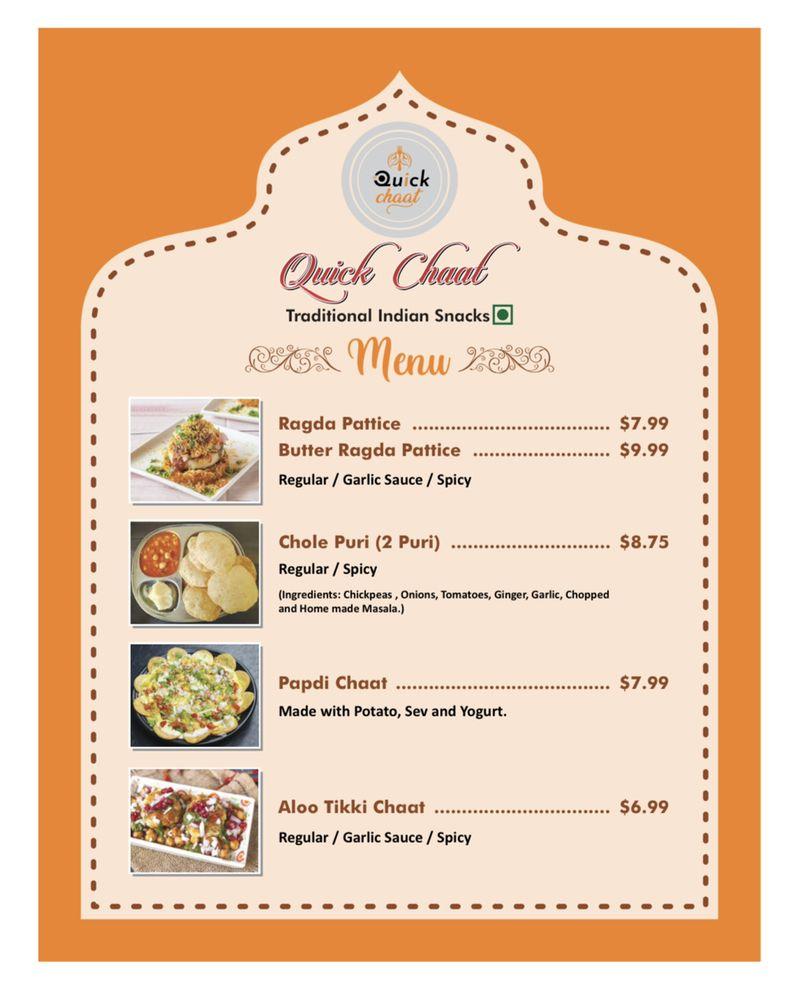 Carta de Quick chaat, Sunnyvale