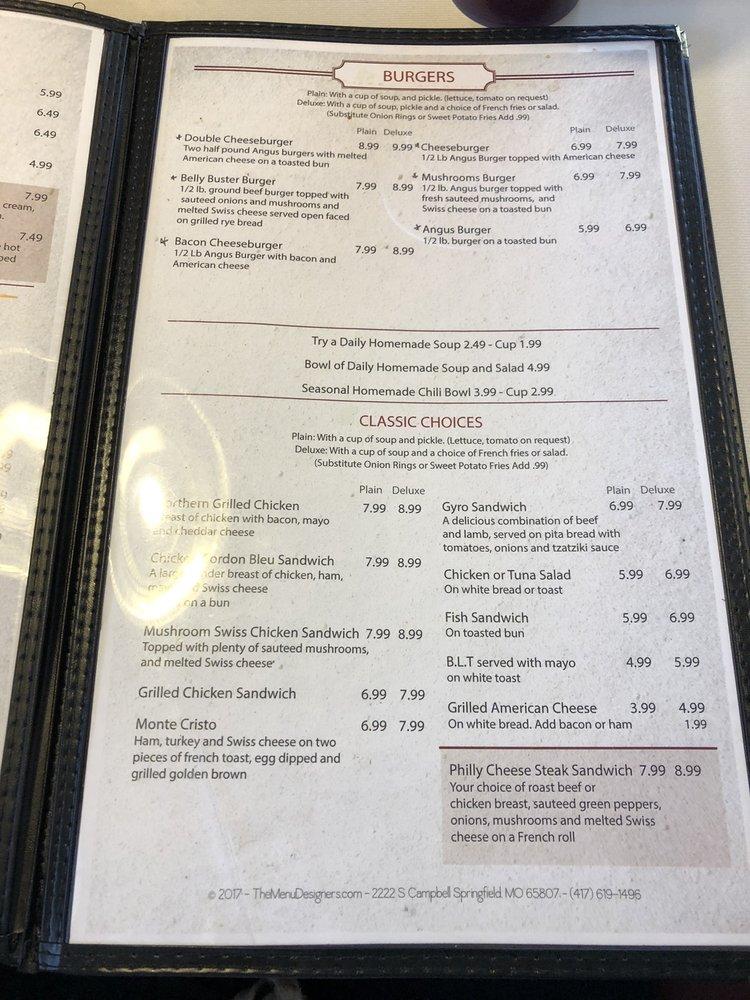 Menu at Red Apple Restaurant, Portage, E Wisconsin St