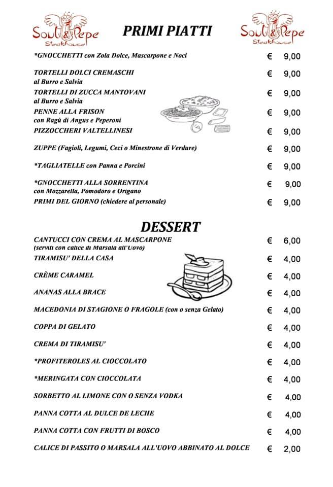 Menu au Soul & Pepe Restaurant Cafè, Pandino
