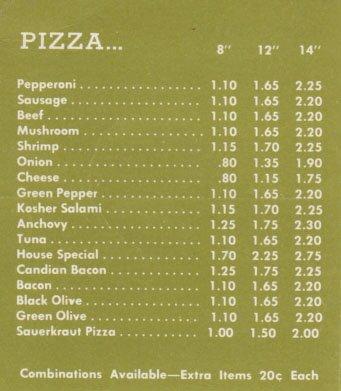 Menu at A&B Pizza pizzeria, Bismarck, 311 S 7th St