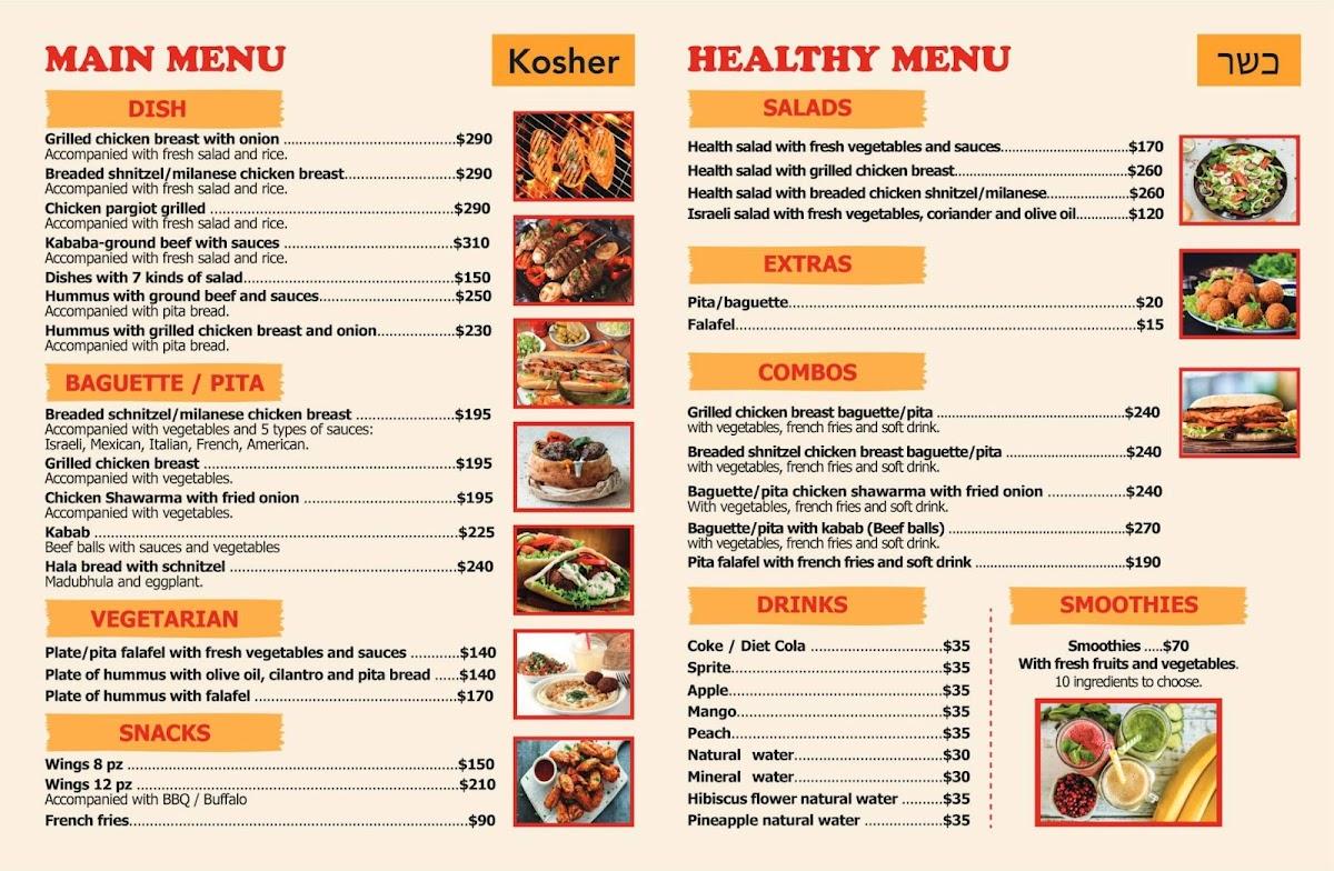 Menu at CoCo Rico Kosher Restaurant, Playa del Carmen