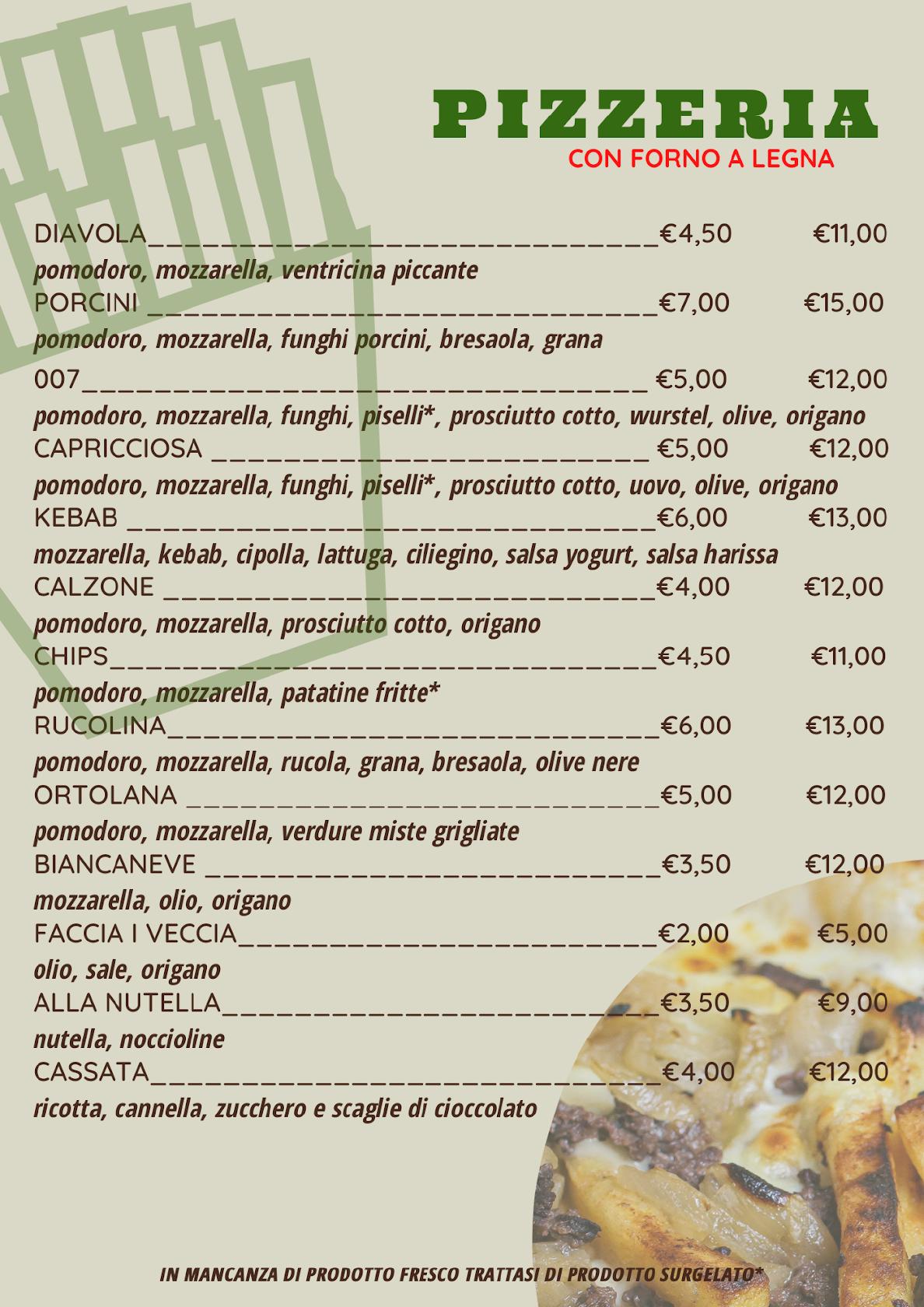 Menu at GoPizza restaurant, Pozzallo