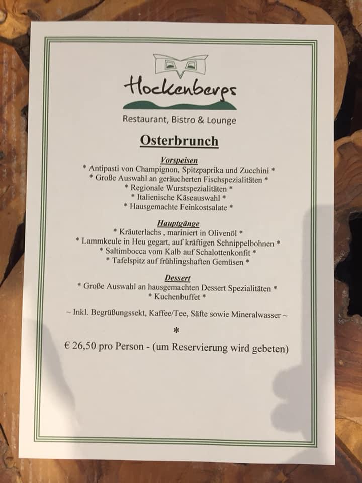 Speisekarte von Hockenbergs restaurant, Seevetal