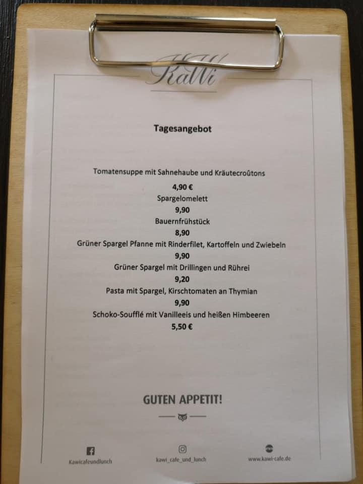 Menu at KaWi cafe & lunch, Berlin