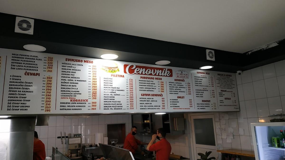 Menu at LESKO ŽAR restaurant, Belgrade, Patrisa Lumumbe 71g