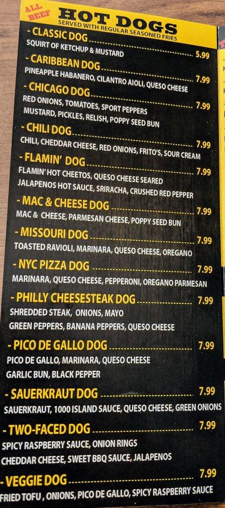 Menu at Saucy Dogs-Burgers-Tenders restaurant, Saint Charles