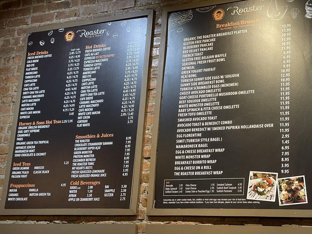 Menu at The Roaster Cafe & Bistro, Mamaroneck