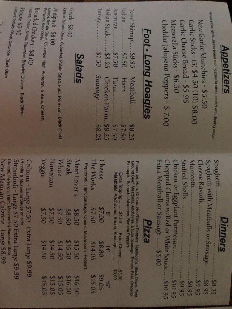 Menu at Matoli's Pizza & Subs pizzeria, Hernando Beach