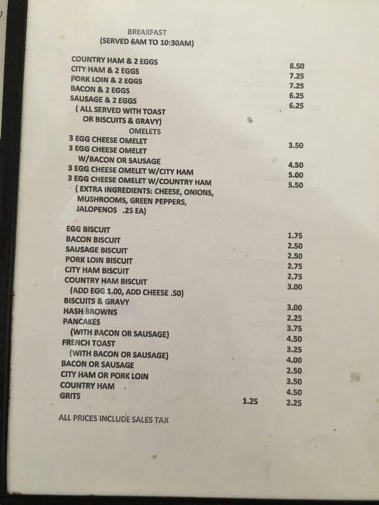 Menu at The Glade Diner restaurant, Mount Juliet