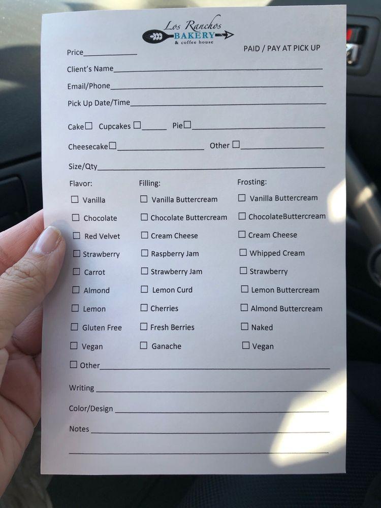 Carta de Los Ranchos Bakery, Los Ranchos de Albuquerque