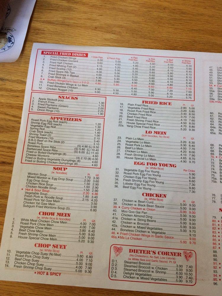 Carta del restaurante New China Dragon, Elmont