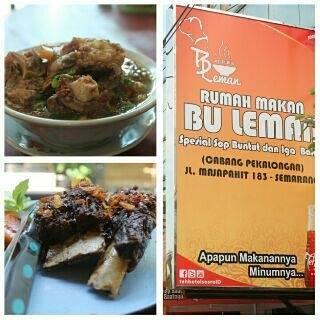 Menu at Sop buntut bu leman semarang restaurant, Semarang