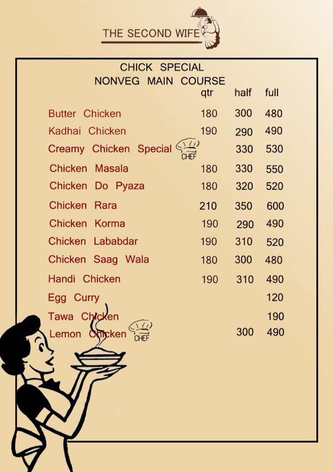 Menu at The Second Wife Restaurant, Noida, Shop no 15