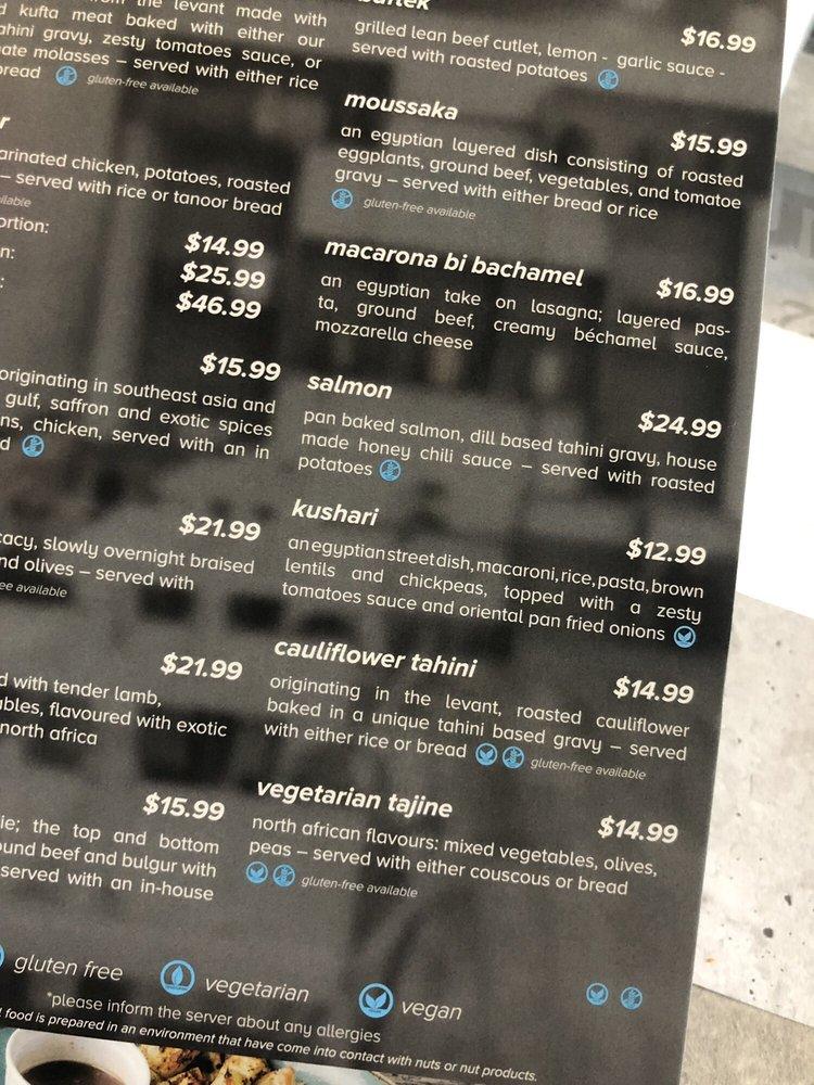 Menu at Souq Lebanese Grill restaurant, Windsor