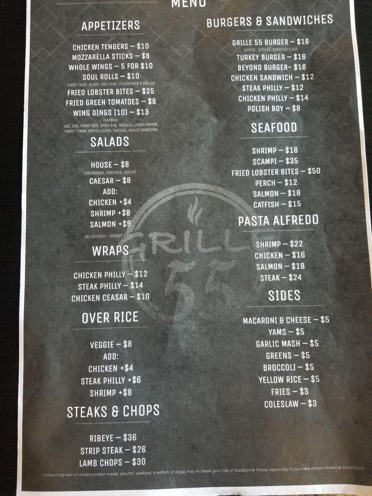 Menu at Grille 55 pub & bar, South Euclid