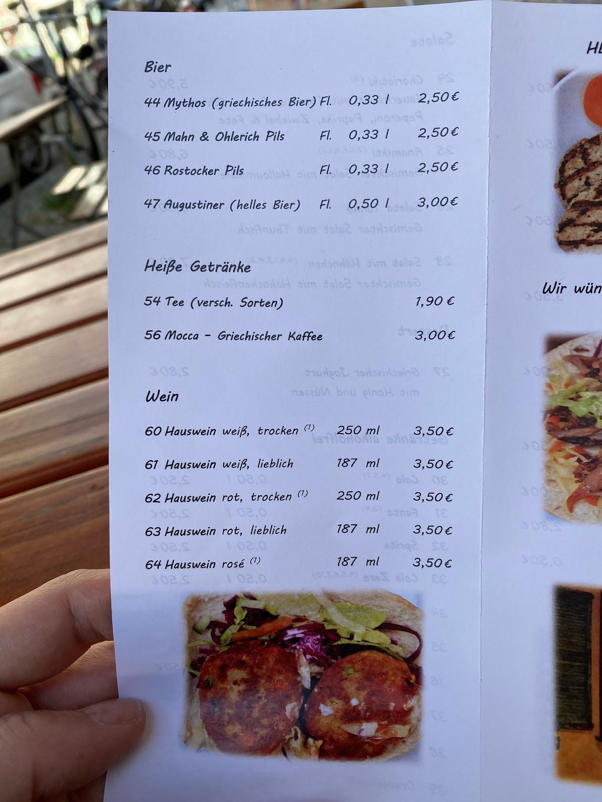 Speisekarte von To Steki - Griechisches Imbisslokal restaurant, Rostock