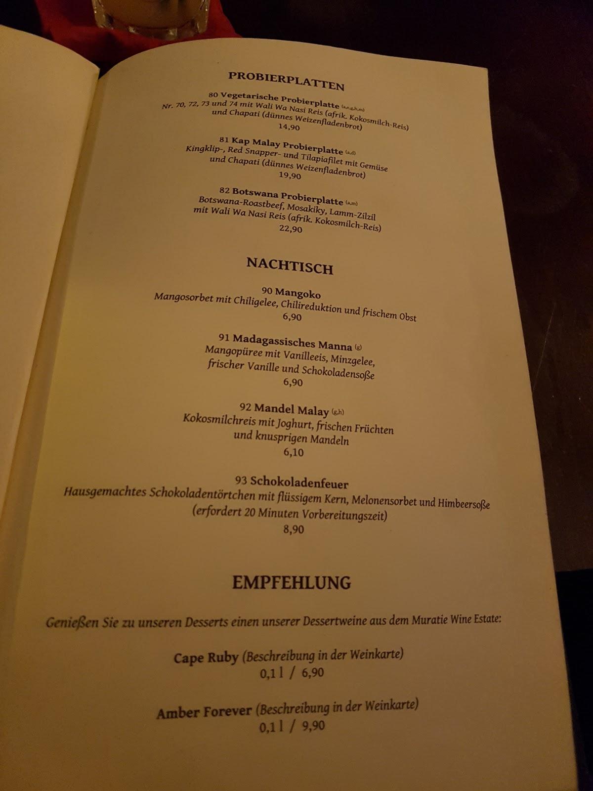 Speisekarte von Madagascar pub & Bar, Stuttgart