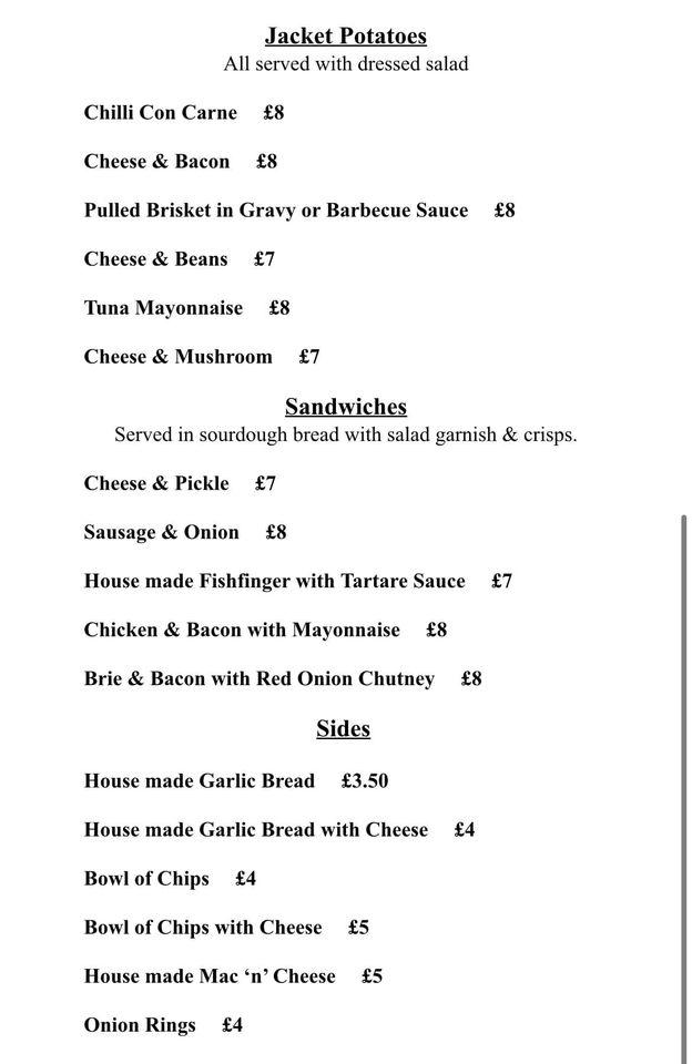 Menu at The Monument pub & bar, Whitstable