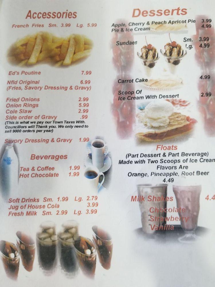 Menu at Eddy's Restaurant And Motel, South Brook