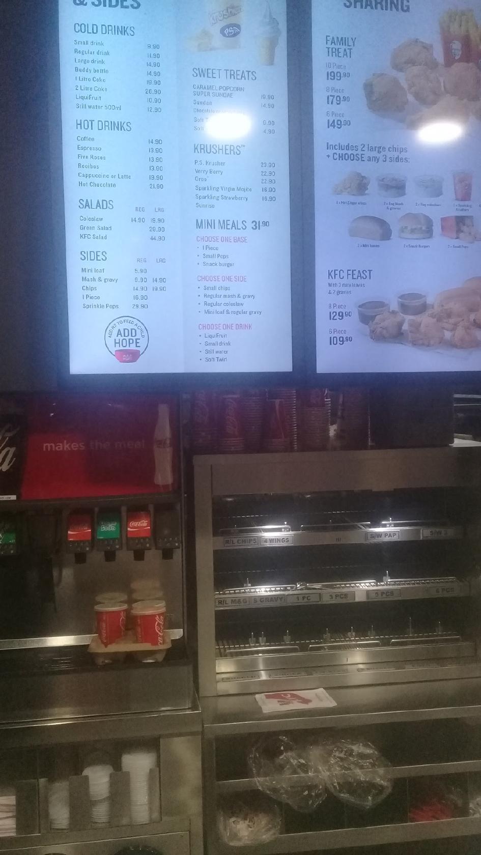 Menu at KFC Centurion restaurant, Centurion, Cnr. John Vorsterstreet
