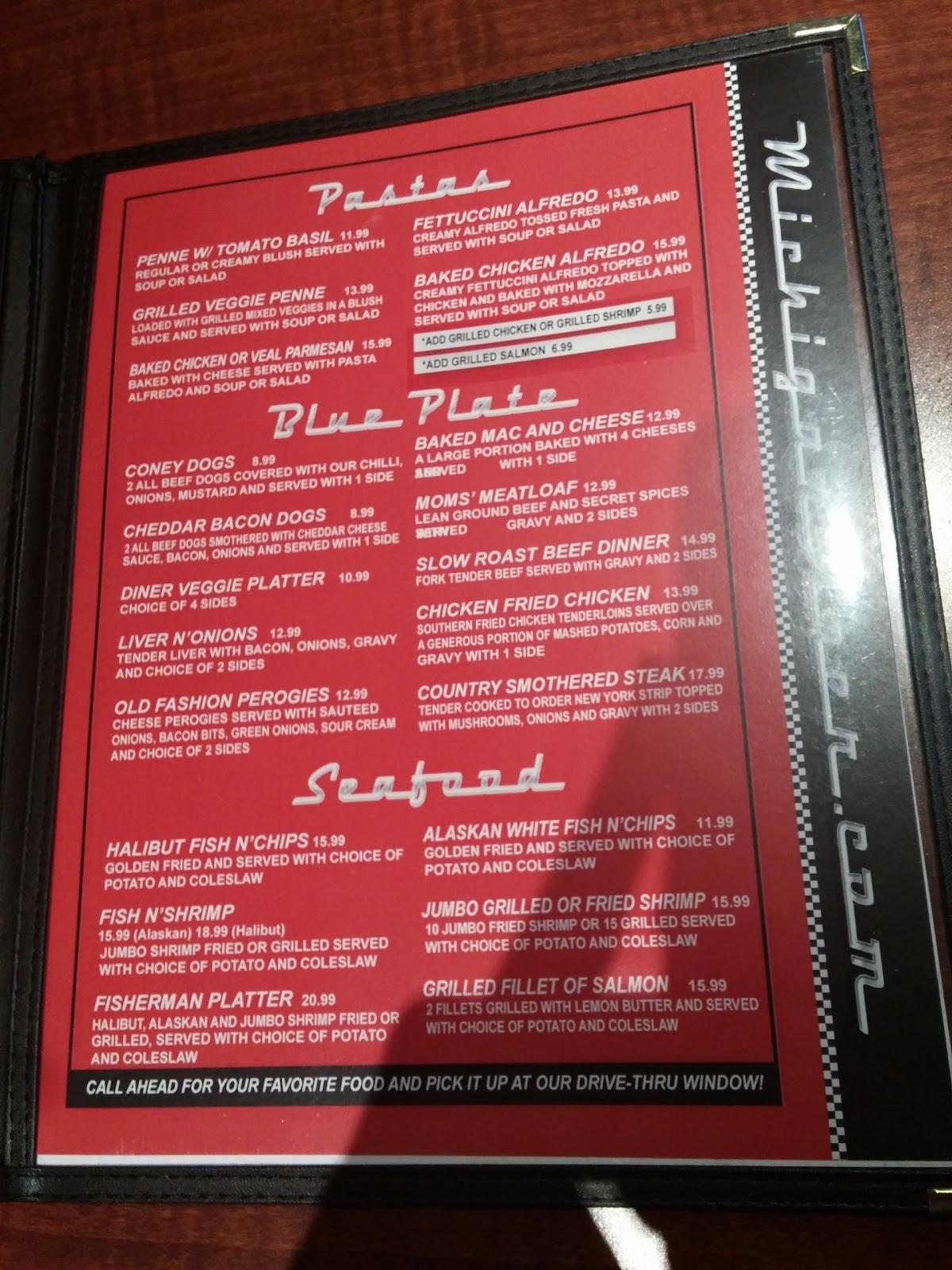 Menu at Original Michigan Diner BBQ, Essex, 27 Victoria Ave